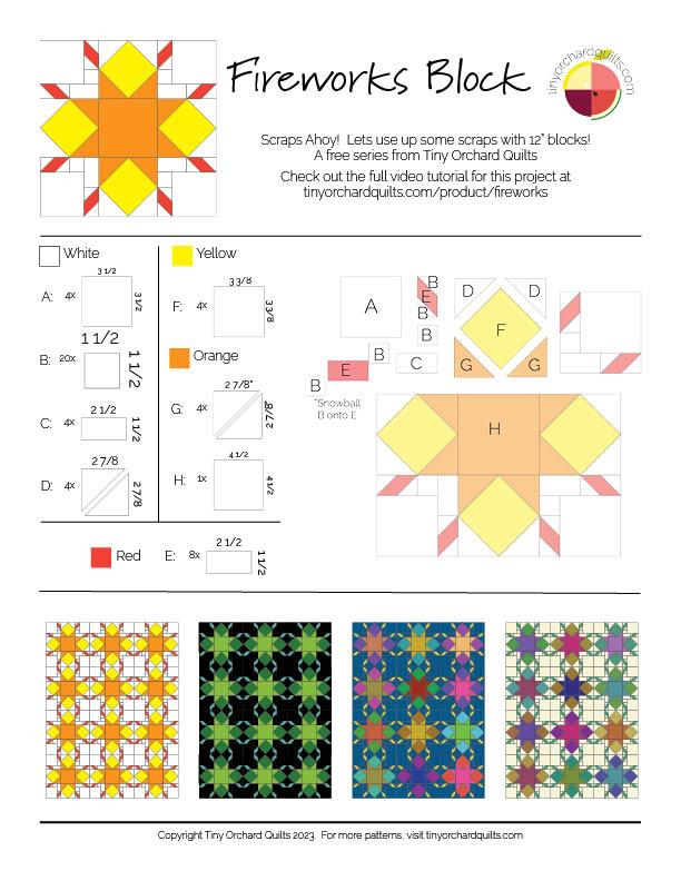 Fireworks Scrappy Block – Tiny Orchard Quilts