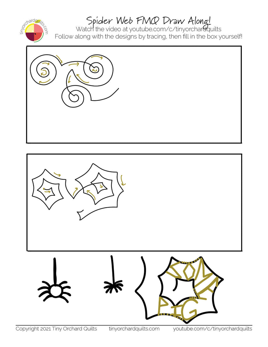 Spider Web FMQ Draw Along PDF – Tiny Orchard Quilts