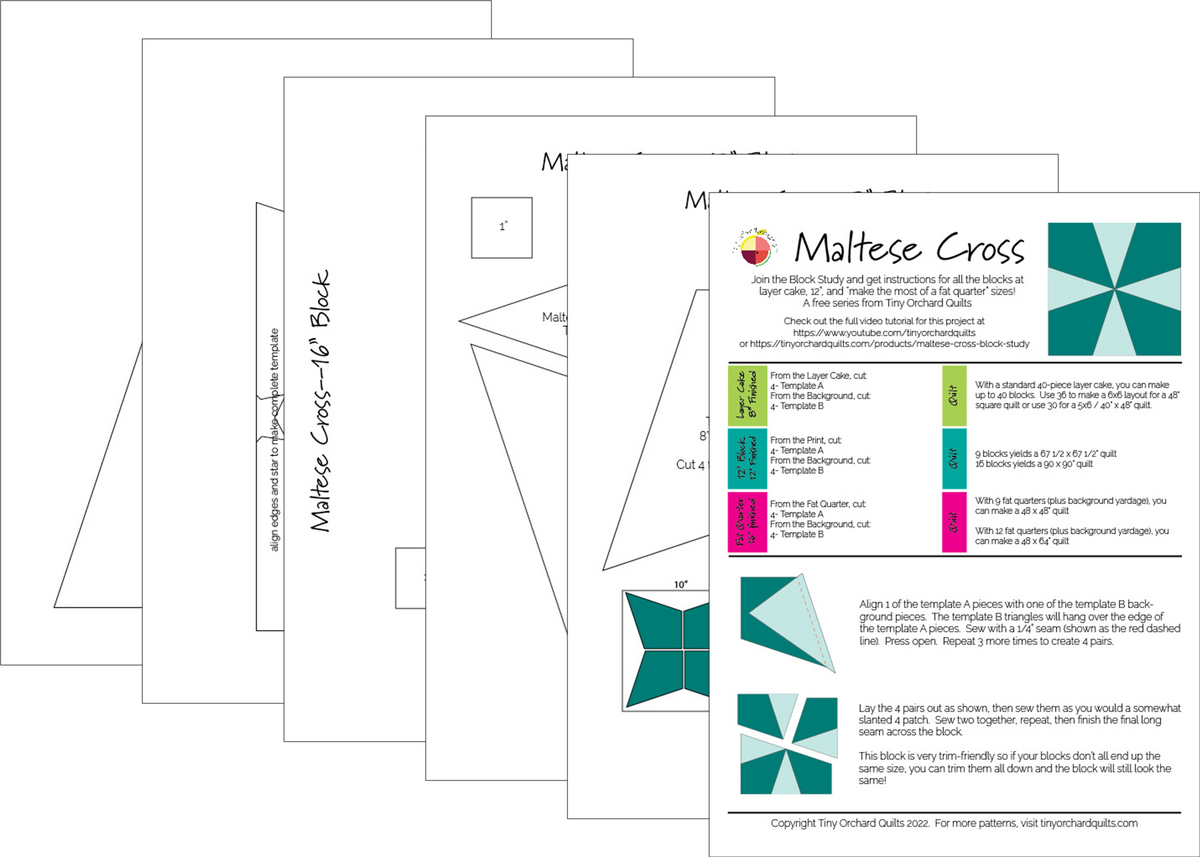 Maltese Cross Block Study – Tiny Orchard Quilts